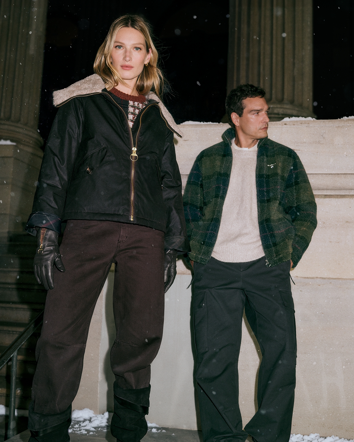 BARBOUR mary faux fur collar waxed cotton jacket